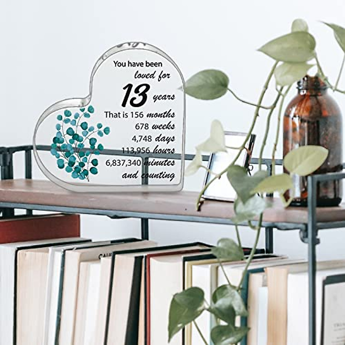 13rd Birthday Gifts 13rd Birthday Decorations for 13 Years Old Girls Boys Happy Birthday Gifts for Daughter Granddaughter Sister Acrylic Heart Keepsake, 13 Years Anniversary Keepsake Gifts