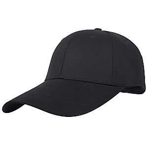 Sportmusies Ajustable Extra Long Bill Baseball Cap Men Women 100% Cotton Visor Hat Black