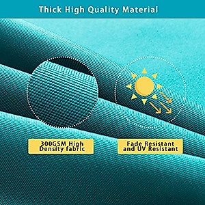 idee-home Patio Cushion Covers Replacement, Outdoor Cushion Slipcovers, Waterproof Chair Seat Cover for Sofa Couch Furniture Outside Zipper Design, 6 Set 22 Inchx 24 Inch Peacock Blue