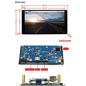5.5inch Capacitive Touch AMOLED Display, 1080x1920 Pixel LCD Screen with Toughened Glass Cover, Support Raspberry Pi Raspberry Pi 4B/3B+/3B/2B/Zero/Zero W/Jetson Nano/Windows 11 /10 /8.1 /8 /7