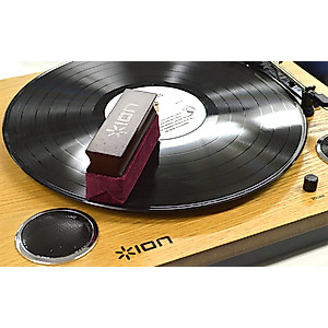 ION Audio Vinyl Alive | Vinyl Record Cleaning Kit Including Velvet Cleaning Pad With Wooden Handle & Spray Bottle With Record Cleaning Solution