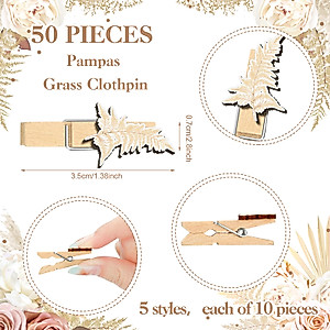 Patelai 321 Pcs Baby Shower Games Supplies, 5 Sets (50 Cards Each) Activities Cards with 20 Pencils 1 Don't Say Baby Sign 50 Clothespin(Boho Pampas Grass)