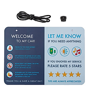 NIVRANA Rideshare Car Sign 2-Pack — Better Customer Relations, Higher Ratings and More Tips with a Large Universal Sign, Accessory for Uber Drivers, for Lyft Drivers, Rideshare Drivers