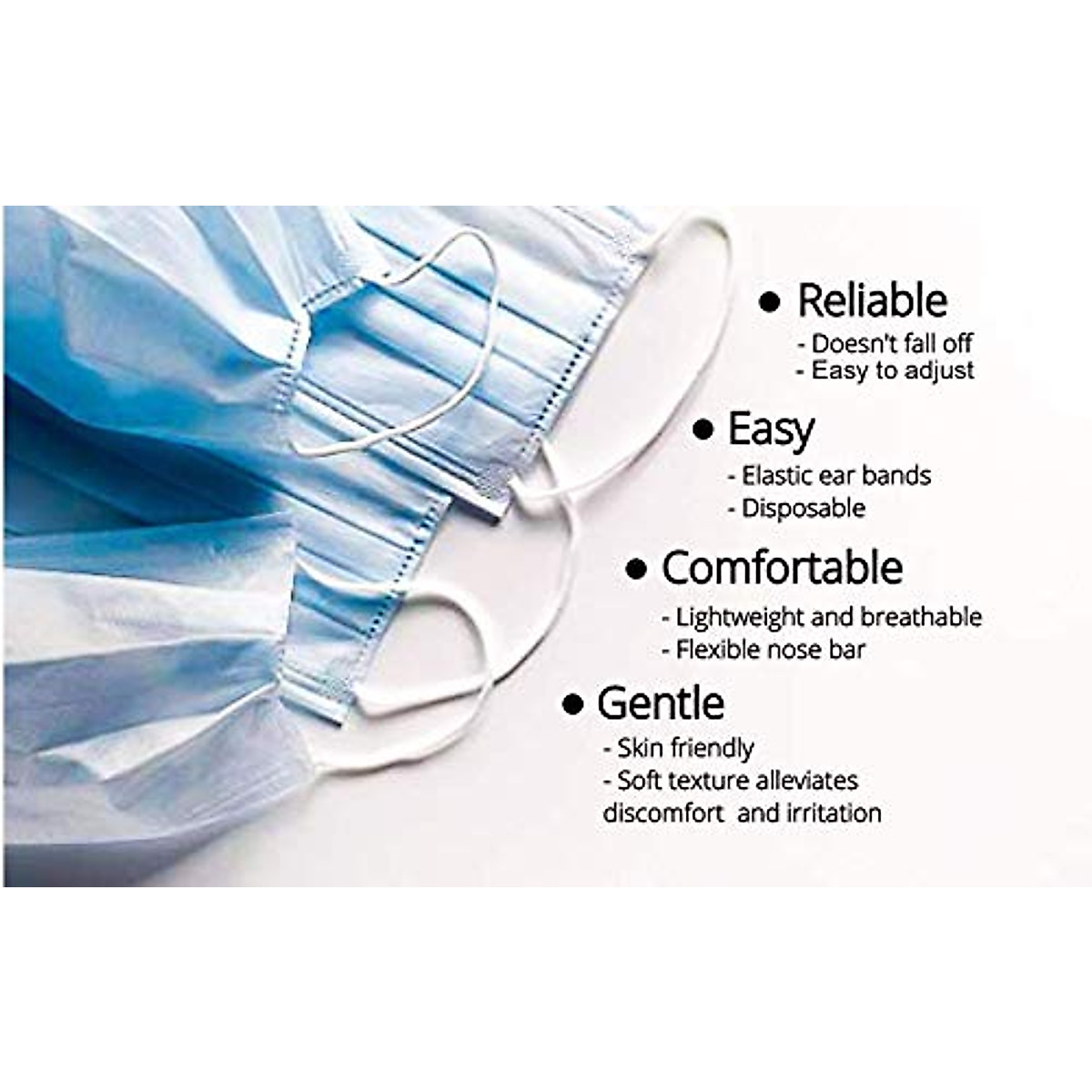 ARTISANS VILLAGE Disposable Non-Woven Thick 3-Layer Safety Face Mask (Pack of 2000) - Breathable and Comfortable Elastic Ear Loop