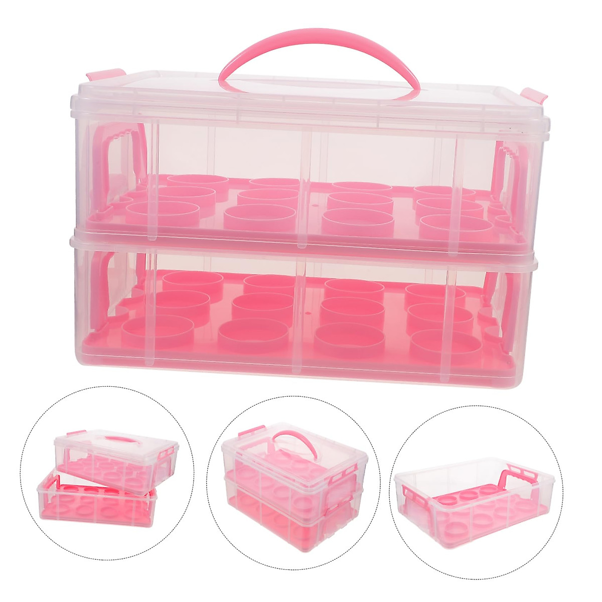 LALAFINA Box cake packing box cupcake holder with lid cake container holder cupcake carrier with lid egg trays carrier cake carrier holder tart carrier Dessert table bakeware plastic