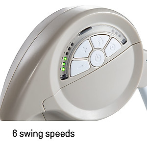 Ingenuity Soothe 'n Delight Compact Portable 6-Speed Plush Baby Swing with Music, Folds Easy, 0-9 Months 6-20 lbs (Cozy Kingdom)