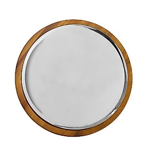 Nambé Vie Bar Tray | 14 D | Decorative Round Metal Serving Tray | Organizer for Jewelry, Makeup, Candle, Toiletry, Kitchen Tableware, Serving Dish Plate for Home, Bar, CAF | Stainless Steel