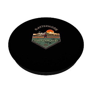 Matterhorn Retro Vintage Hiking Apparel Matterhorn Souvenir PopSockets Swappable PopGrip