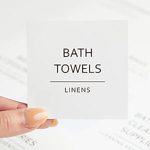 Talented Kitchen 144 Minimalistic Laundry Room Labels for Glass Jars, Preprinted Linen Closet Stickers for Containers, Bathroom Organization, Cleaning Supplies (Black)