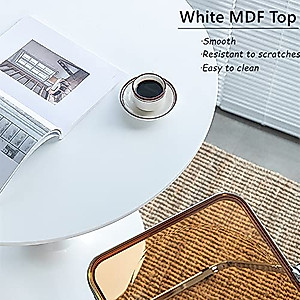 Round Dining Table White with Pedestal Base,31.5" Modern Tulip Dining Room Table for 1-4 People,Pedestal Dining Table with Round Top for Kitchen Living Room (Tulip Dining Table White)