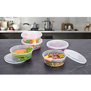 EDI [8 OZ (20 Sets), 16 OZ (20 Sets) and 32 OZ (10 Sets) Plastic Deli Food Storage Containers with Airtight Lids, Bundle