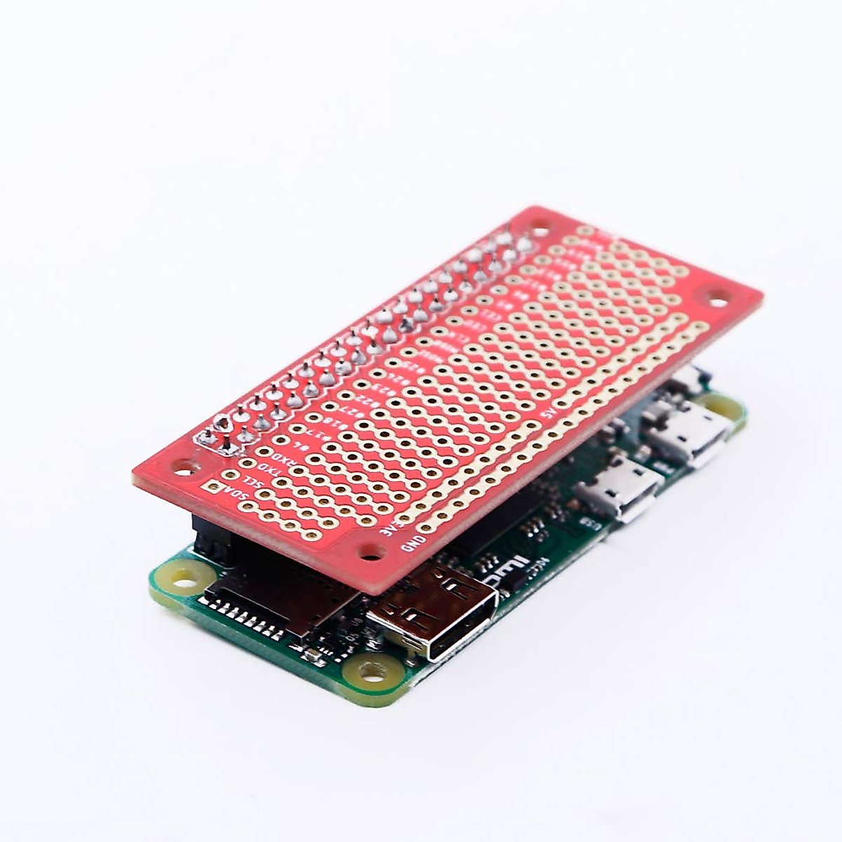 Treedix Compatible with Raspberry Pi Zero 2pcs GPIO Protoboard Breadboard HAT with Female Pin Connector PCB Prototyping Board （unwelding）