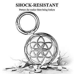 VIIVY VIYIV Protective Case for AirTag Key Wallet Finder for Women Girls, Hollow Out Metal Jewelry Keychain Cover Compatible with Air Tag Tracker Holder - Silver