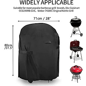 BBQ Cover Outdoor Dust Waterproof Weber Heavy Duty Grill Cover Rain Protective Outdoor Barbecue Cover Round (30'x35')