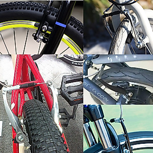 Hmseng V-Type Bike Brake Set, Complete Universal Bike Front and Rear MTB Brake, Bicycle Brakes, Inner and Outer Cables, Include Brakes Lever Calipers Multi-Tool Wrenches-Dark Black