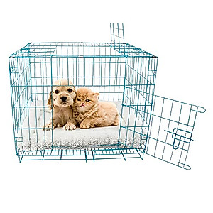 Long Rich HCT ERE-001 Super Soft Sherpa Crate Cushion Dog and Pet Bed, White, By Happycare Textiles, Standard style, 24 x 18 inches