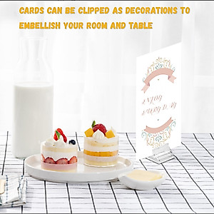 NEETUE 80 Pcs Place Card Holders for Table, Clear Game Card Stands Plastic Game Piece Holder for Wedding Cards, Photos, Party Favor, Pictures Display (Clear)