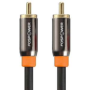 FosPower (3FT - 2 Pack Digital Audio Coaxial Cable [24K Gold Plated Connectors] Premium S/PDIF RCA Male to RCA Male for Home Theater, HDTV, Subwoofer, Hi-Fi Systems
