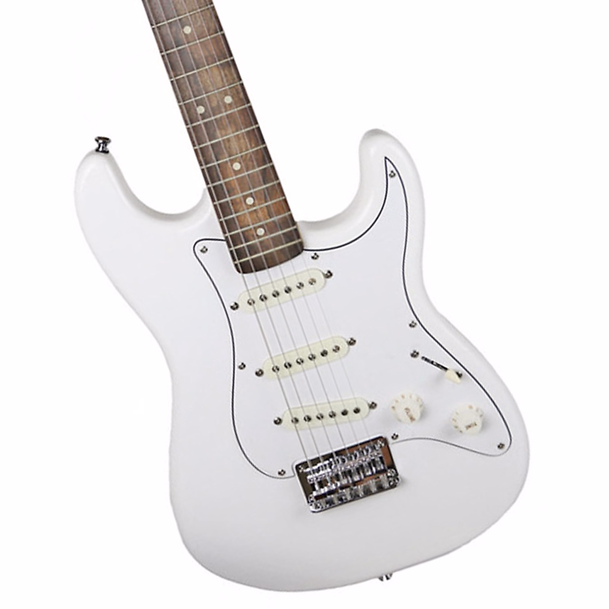 Fender Squier Short Scale 24-Inch Strat Electric Guitar with Frontman 10G Amp, Strap and Picks - Olympic White