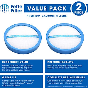 Fette Filter - Vacuum Filter Compatible with Select Hoover Vacuums. Compare to Part # 440010894 - Pack of 2