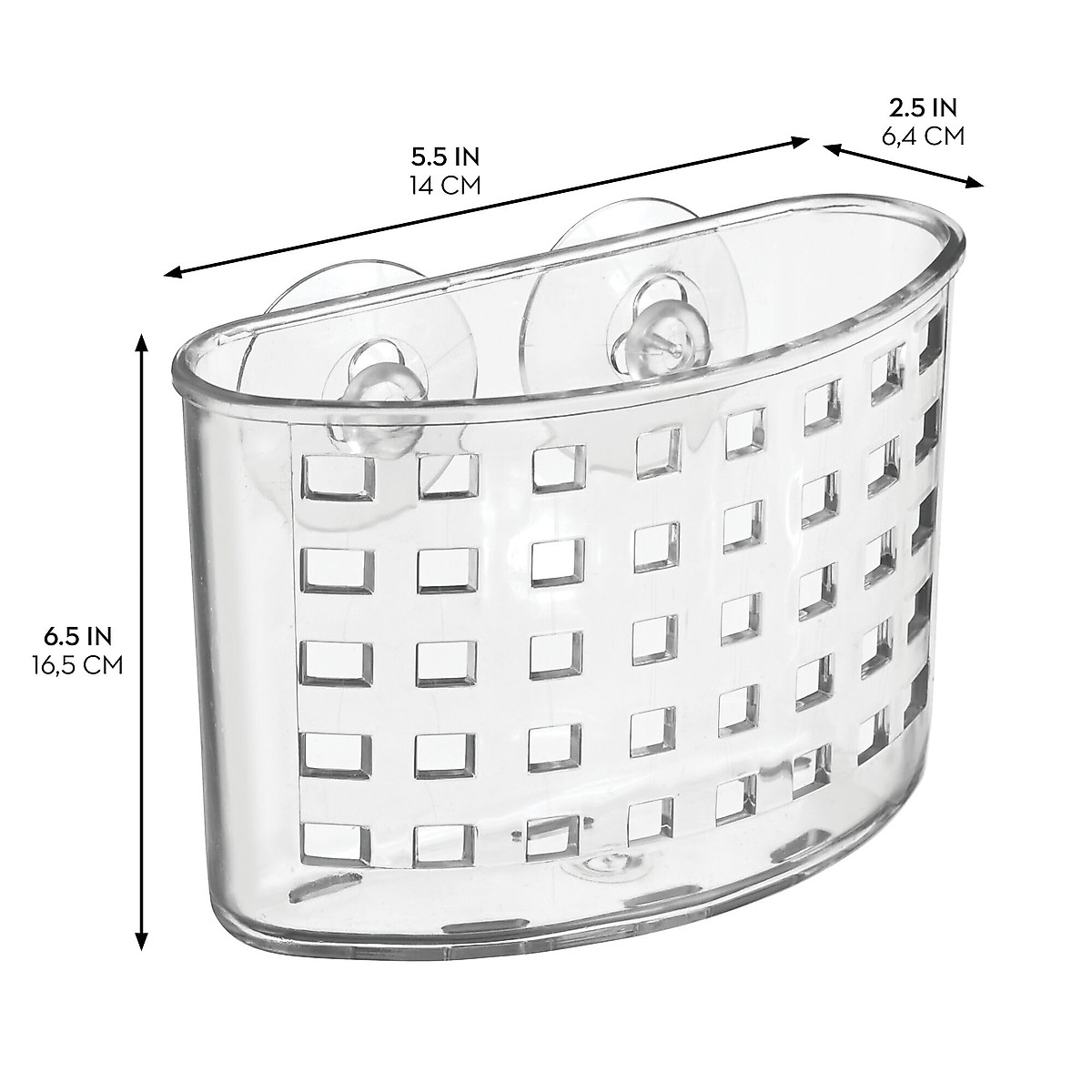 iDesign Durable Organizer Bath Suction, Small, Clear