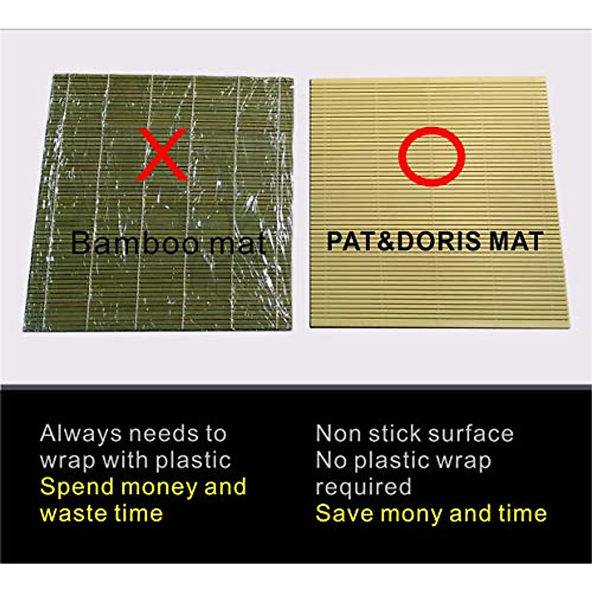 Professional Non-stick Sushi Mat Plastic Sushi Rolling Mat Sushi Mat Roller Makisu Sushi roller 10.5 in x 9.8 in