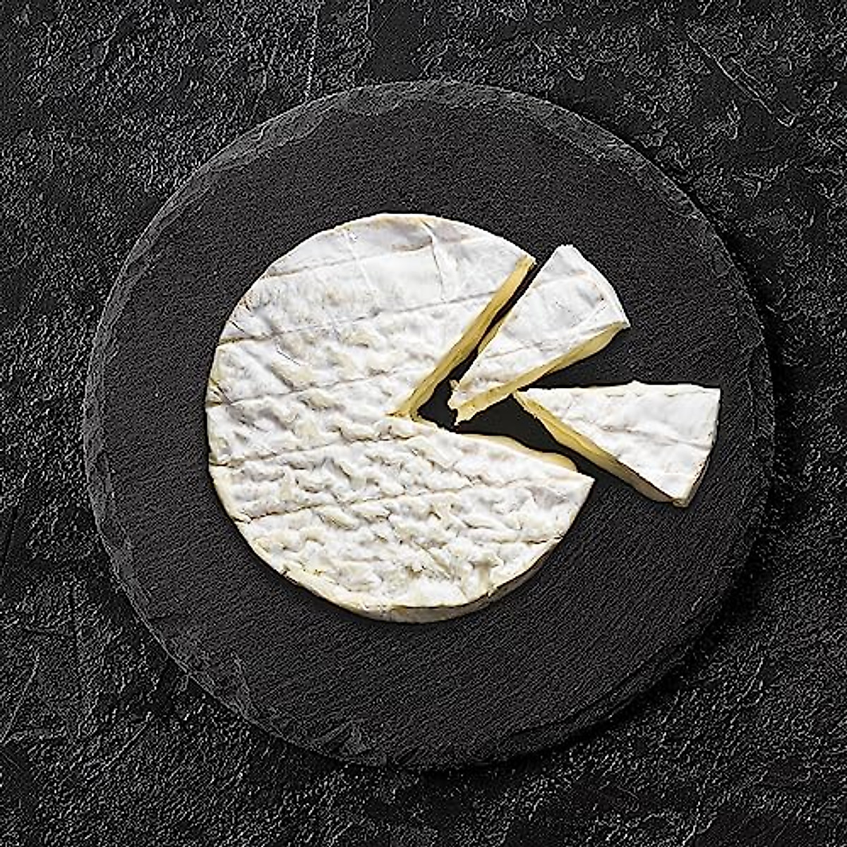 Round Slate Platter Plates, Appetizer and Cheese Plates,10”x10” Black Stone Charcuterie Boards,Sushi Mat,Cake and Pastry Tray（25x25cm,2pc）…