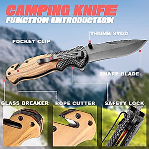 Pocket Folding Knife,Cool Gifts for Men,Dad,Boyriend,Fathers Day,Christmas Stocking Stuffers,Anniversary Valentines Day Husband Gifts,Unique Birthday Gifts,Outdoors,Fishing,Camping,Hunting,EDC