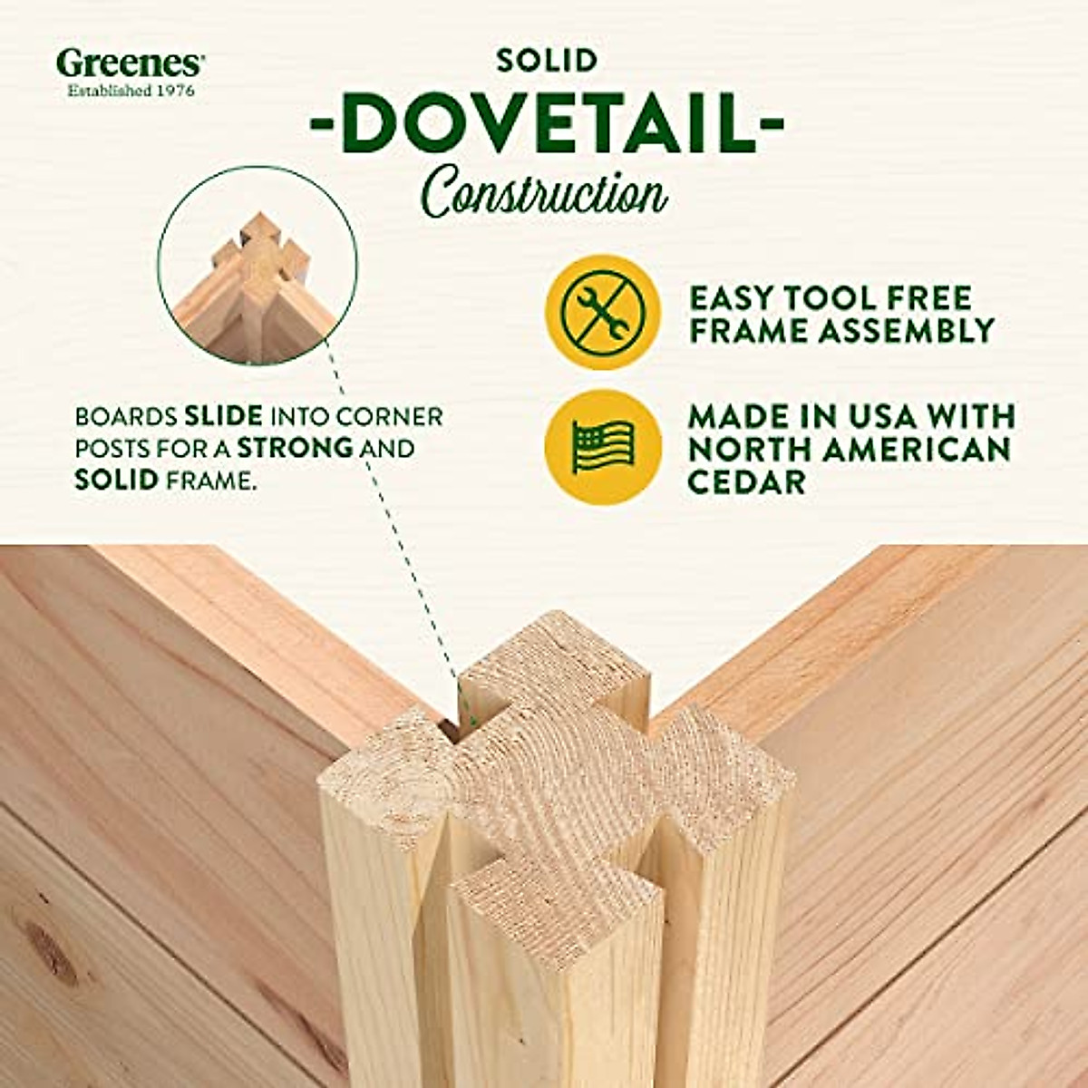 Greenes Fence Premium Cedar Raised Garden Bed, 8' x 8' x 16.5" U-Shaped Bed - Made in USA with North American Cedar