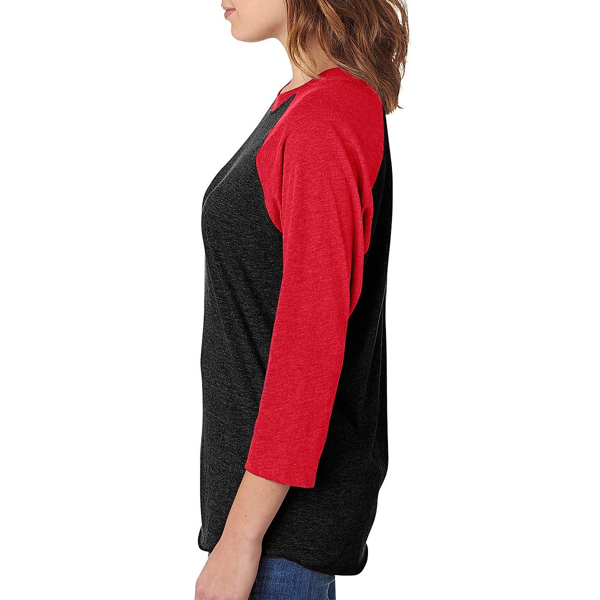 Next Level Mens Tri-Blend 3/4-Sleeve Raglan Tee (6051) vin red/vin blk m