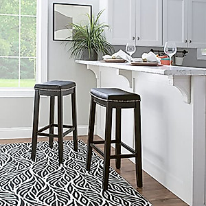 Linon Claridge Bar, Black Stool, 32" X 18.75" X 13"