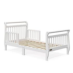 Graco Classic Sleigh Toddler Bed (White) – Includes Toddler Bed Rails, Fits Standard-Size Crib and Toddler Bed Mattress, Traditional Style for Kids Bedroom
