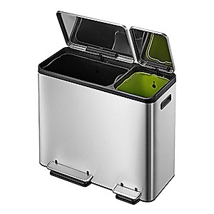 EKO Recycling Bin, Stainless Steel, Stainless Steel Matt, 32,1 x 60,5 x 49,2 cm