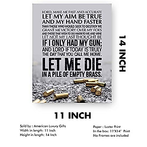 "Lord, Make Me Fast & Accurate" Gun Prayer Wall Art Sign -11 x 14" Pro Second Amendment Poster Print-Ready to Frame. Rustic Decor for Home-Man Cave-Garage-Shop. Perfect Gift for All Gun Owners!