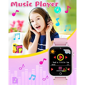 Dolwenqi Kids Smart Watches Gift for Girls 3-12 Year Old, 26 Puzzle Games Kids Watch with Habit Clock Music Player Torch Camera, HD Touchscreen Watches for Girls Gift Toys for Girls Ages 5 6 7 8 9 10
