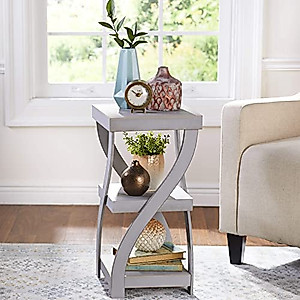 The Lakeside Collection Twisted Side Table Rustic Gray