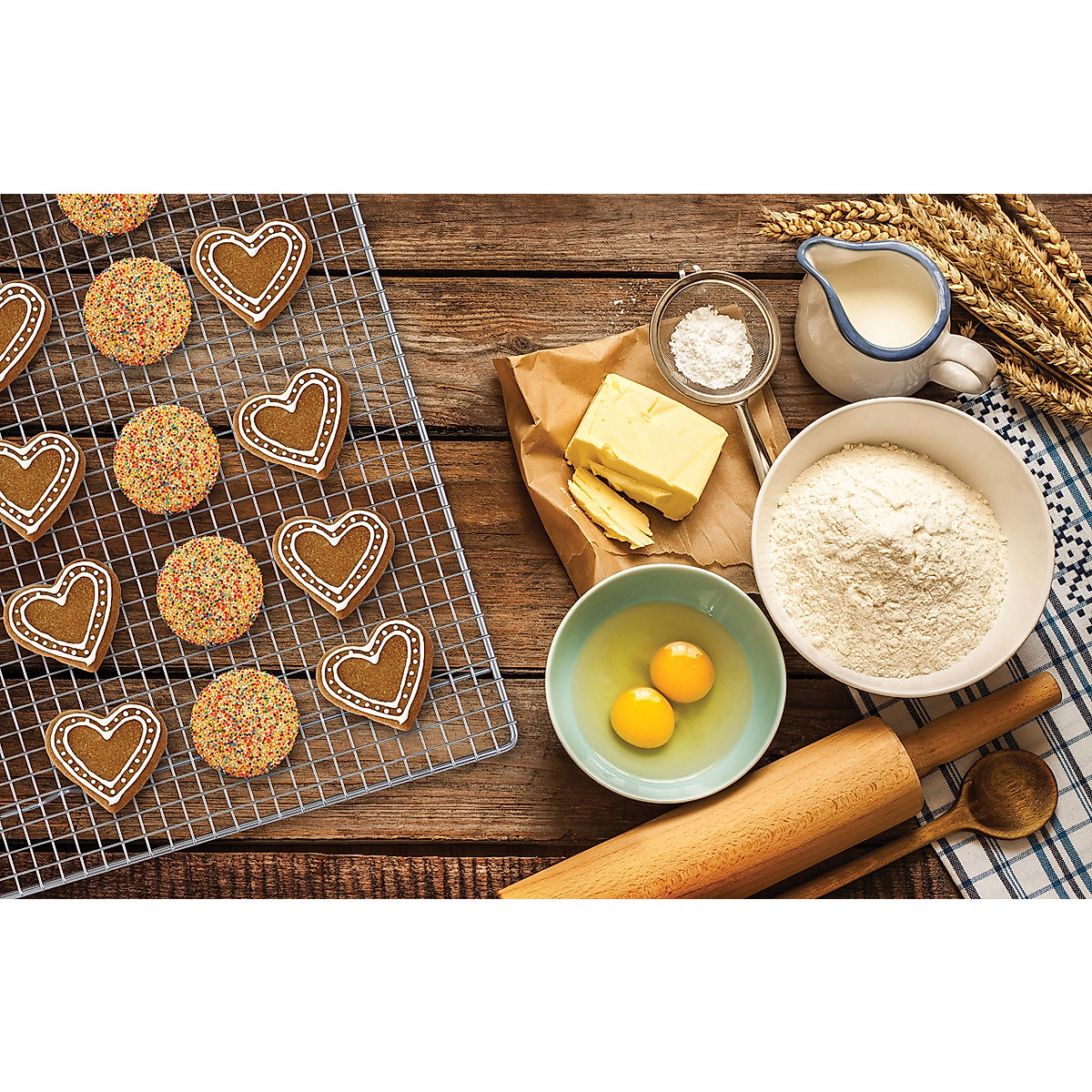 Mrs. Anderson’s Baking Professional Half Sheet Baking and Cooling Rack, 16.5 x 11.75-Inches, Set of 2