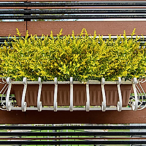 URSTOUD 6PCS Artificial Lavender Flowers,Fake Greenery Faux Plastic Artificial Flowers UV Resistant Lavender Bouquets for Wedding Hanging Bouquet Indoor Outdoor Home Garden Office Table Vase(White)