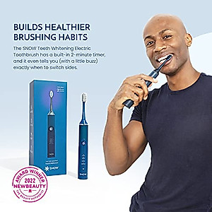 Snow LED Electric Toothbrush - Rechargeable Electronic Brush for Adults - Sonic Technology w/LED Light Whitening & Cleaning Powered w/Sonic Technology for Oral Routine - Polar Blue