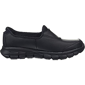 Skechers for Work Women's Sure Track Slip Resistant Shoe, Black, 9.5 M US