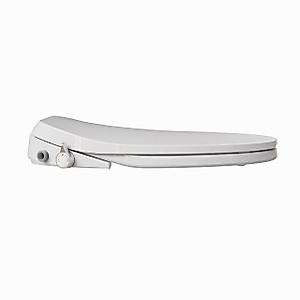 HOROW B0400 Elongated Bidet Toilet Seat, Non-Electric Bidet Toilet Attachment Fits for T0338W Toilet, Adjustable Nozzles Seat with Soft Closing & Quick Release Lid, White Side Button Control