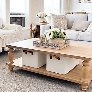 CHICVITA Large Storage Bins Storage Baskets for Organizing, Closet Organizers and Storage, Small Laundry Basket, Closet Storage Bins for Shelves, 16 ¾" L x 11" W x 9 ¾" H, Beige, 2-Pack