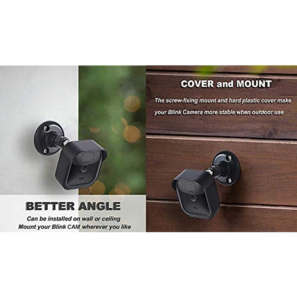 All-New Blink Outdoor Camera Wall Mount, 360° Adjustable Mount and Weather Proof Protective Housing with Blink Sync Module Outlet Mount for Blink Outdoor Security Camera System (Black, 5 Pack)