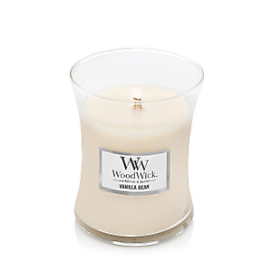 WoodWick Medium Hourglass Candle, Vanilla Bean - Premium Soy Blend Wax, Pluswick Innovation Wood Wick, Perfect for Gifting and Aesthetically Pleasing Decor