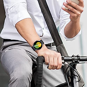 [3 Pack] Galaxy Watch 5/Galaxy Watch 4 40mm Screen Protector with Tempered Glass, QIBOX Hard PC Bumper Protective Case Face Cover Accessories Compatible with Samsung Galaxy Watch5 / Watch4