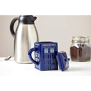 Doctor Who Tardis Mug | Official Ceramic Coffee Mug With Lid | 17 Oz.