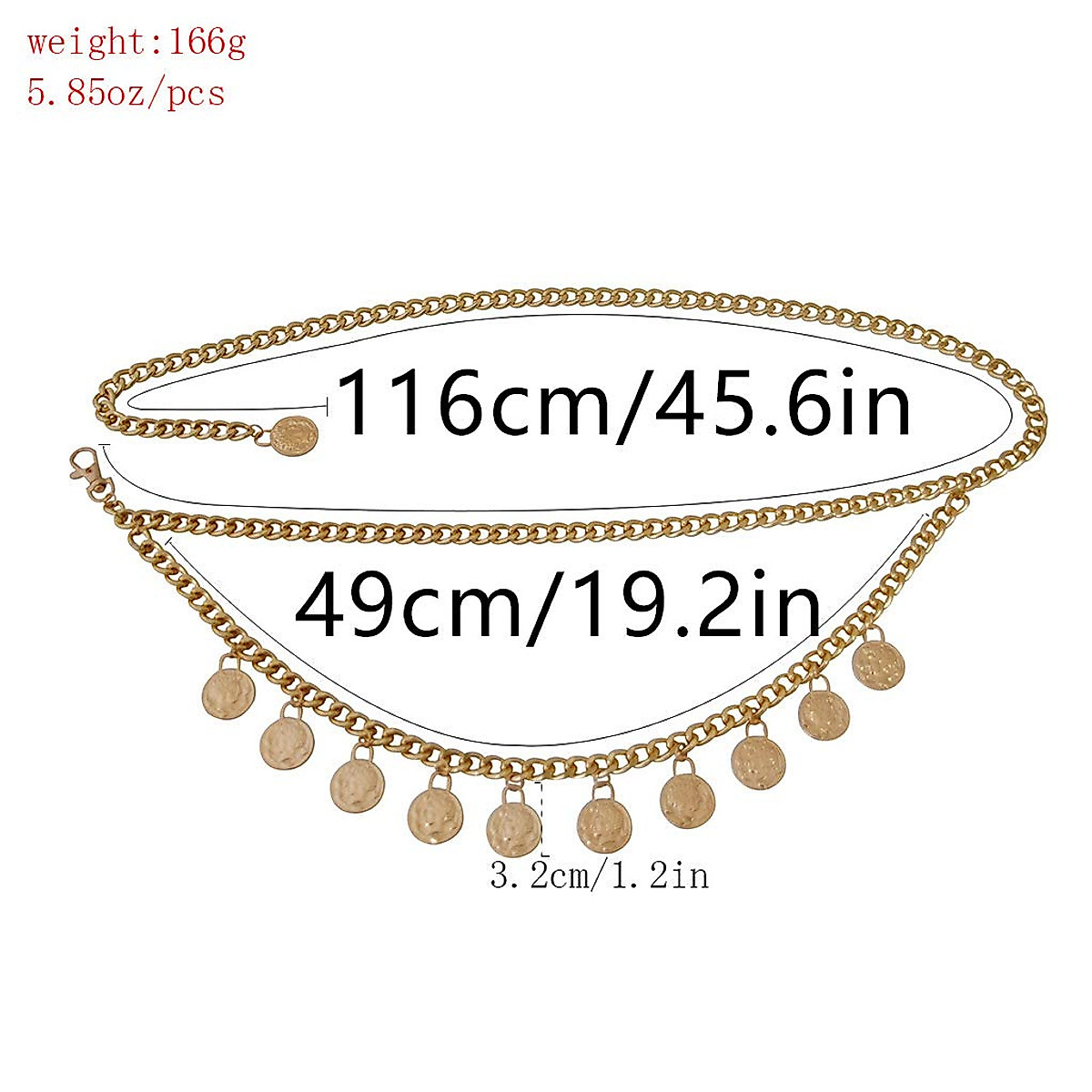 Sethain Boho Layered Body Chain Gold Multilayer Coin Pendant Waist Belly Chain Party Body Jewelry Pirate Accessories for Women