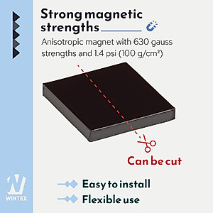 WINTEX Magnets for Crafts Strip with Adhesive Backing - 112 pcs x 0.8 inches Small Square Stick On Magnet Strips - Thin Flat Black Magnetic Peel-Off Tape Squares