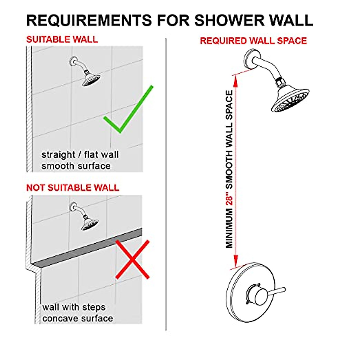 Egretshower Handheld Showerhead & Rain Shower Combo for Easy Reach, 27.5" Drill-free Stainless Steel Slide Bar, 5”of 5-setting Handheld Shower and Showerhead, with 5ft Hose - Polished Chrome