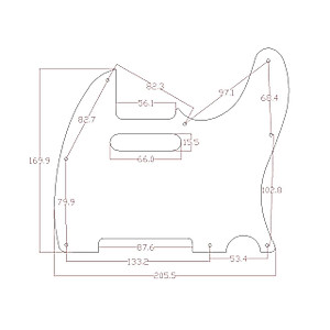 KAISH 8 Hole Tele Style Pickguard TL Guitar Pick Guard Scratch Plate for Tele/Telecaster Aged White